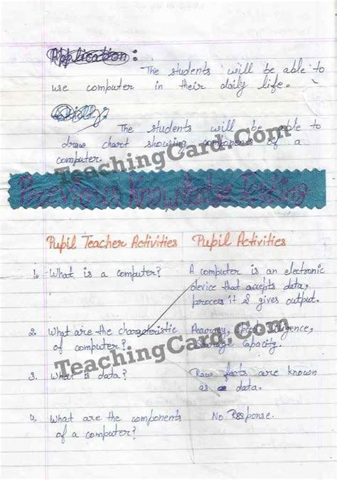 Component Of Computer Lesson Plan