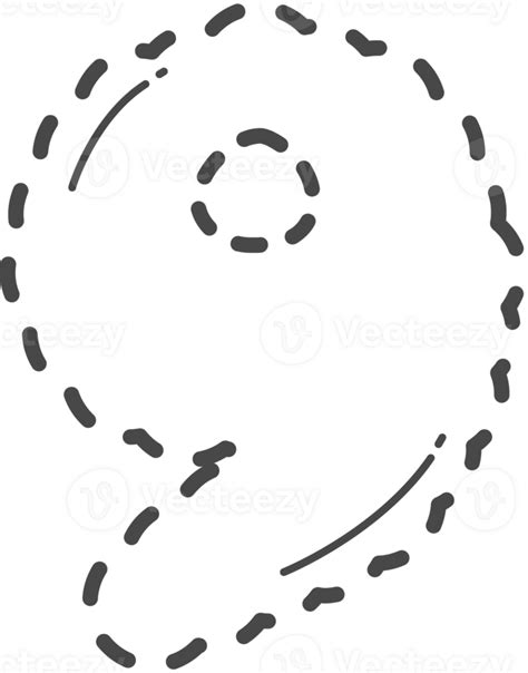 Dotted Cute Number Tracing Number 9 65755868 Png