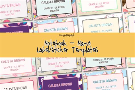 Notebook Name Label Sticker6 Graphic By Origin Designs PH Creative Fabrica