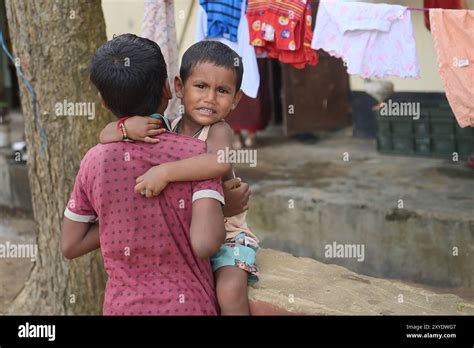 Brothers At A Temporary Relief Camp At Pratapgarh English Medium School