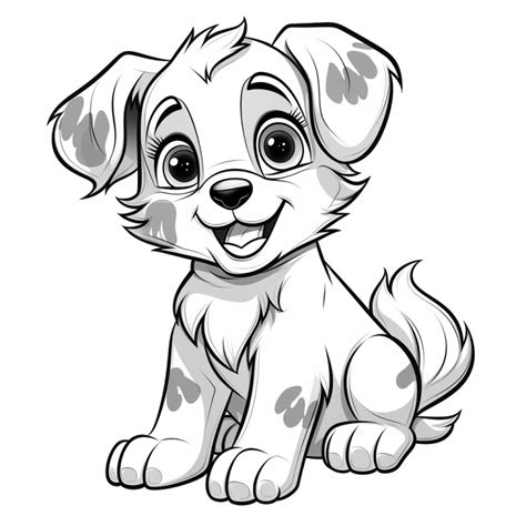 Картинка на кученце за оцветяване Оцветяване за малки деца Zumipic