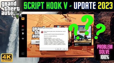 Gta V Script Hook V Critical Error 2023 New Version 1028240 Auto Gamer 7 Youtube