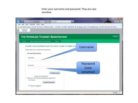 Ppt Enter Your Username And Password They Are Case Sensitive Powerpoint Presentation Id