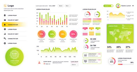 대시보드 Ui 인포그래픽 요소 Hud 다이어그램 인포 그래픽이 있는 관리자 패널 벡터 디자인 템플릿 경영자에 대한 스톡 벡터 아트 및 기타 이미지 Istock