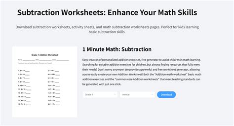 Subtraction Worksheets Enhance Your Math Skills
