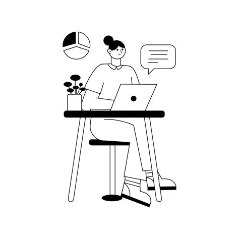 Illustration Of Programmer Girl Working 54562485 Vector Art At Vecteezy