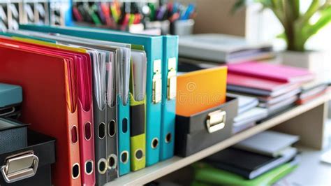 efficient office management and file organization stock illustration