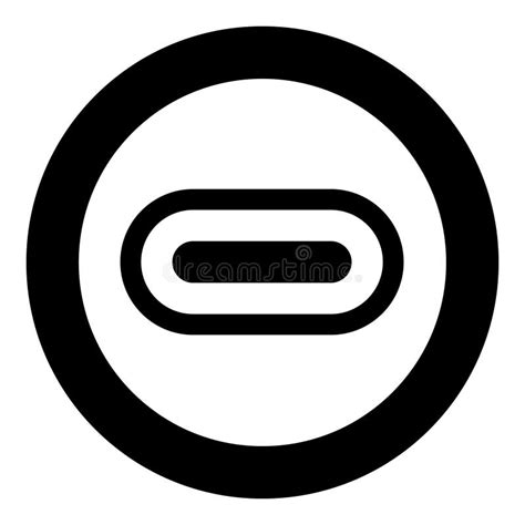 Usb Type C Thunderbolt Interface Lightning Port Socket Connector Icon In Circle Round Black