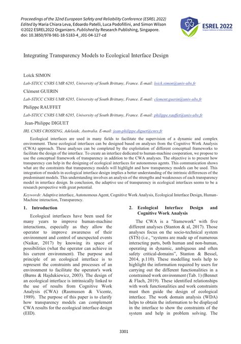Pdf Integrating Transparency Models To Ecological Interface Design
