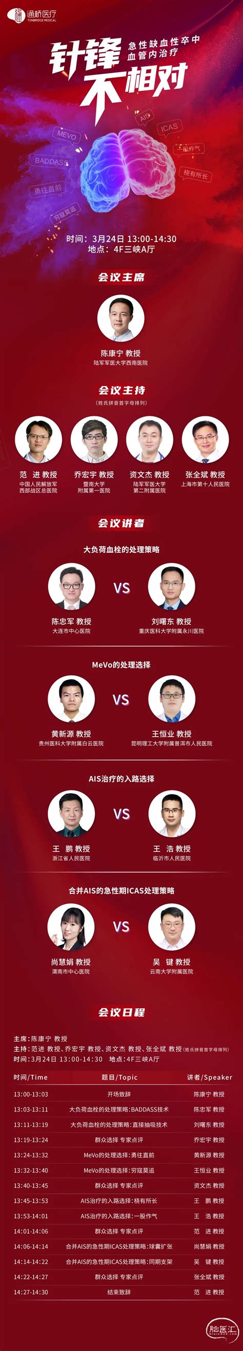 【直播预告】 3月24日13 00 针锋不相对：急性缺血性卒中血管内治疗，敬请期待！ 脑医汇