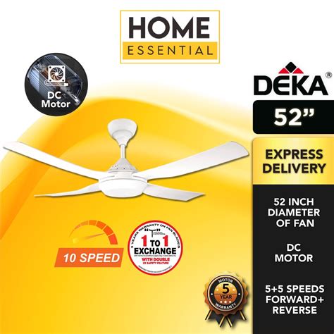 Deka Dc X Bk 4 Blades Dc Motor Black Ceiling Fan With Remote Control Dc3 52 Shopee Malaysia