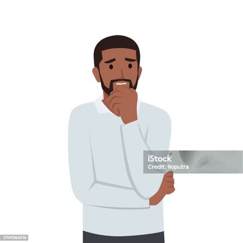 청년 스트레스를 받는 사업가가 불안을 느낀다 불행한 사람 걱정하는 사람 직원 노동자 괴로워하는 좌절한 사람 Brand Name Smart Phone에 대한 스톡 벡터 아트