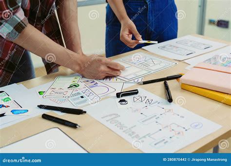 Group Of Asian Creative Team Programing Designers Participate In All Phases Of The Ux Ui Design