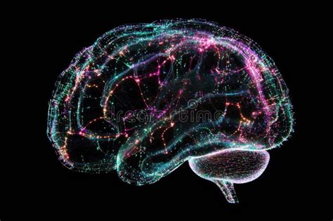 An Abstract Digital Brain Displays Vibrant Neural Connections Against A Dark Backdrop