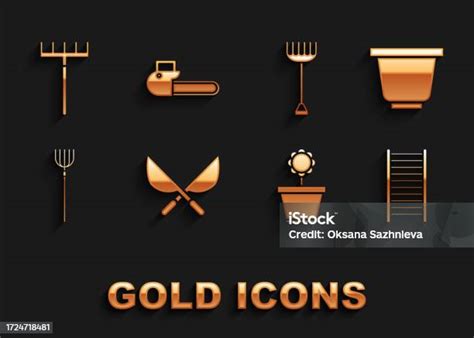 원예 수제 가위 화분 나무 계단 갈퀴 갈퀴 전기톱 아이콘을 설정합니다 벡터 0명에 대한 스톡 벡터 아트 및 기타 이미지 0명 가을 갈퀴 Istock