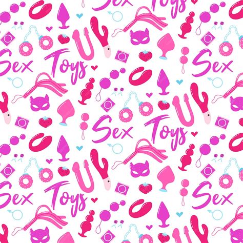 Premium Vector Seamless Pattern With Sex Toys Print For Sex Shop