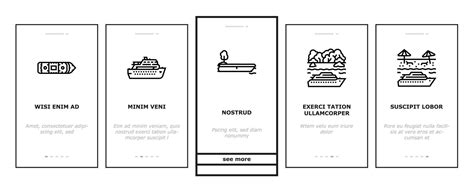 Cruise Ship Vacation Enjoyment Onboarding Icons Set Vector 18856406 Vector Art At Vecteezy