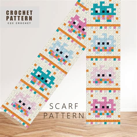 C2c Crochet Kitten Scarf Pattern Corner To Corner Design Pdf Download