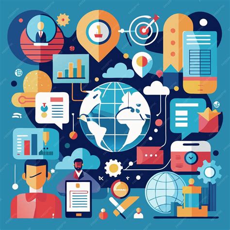 Icons And Graphics To Represent The Integration Of Technology And