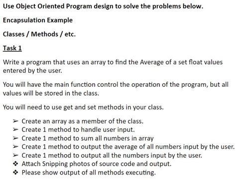 solved use object oriented program design to solve the