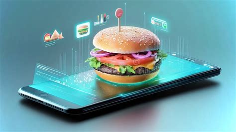 Futuristic Augmented Reality Cooking App Showcasing A Virtual Burger On