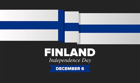 핀란드의 독립 기념일 국가 행복 한 휴일 12 월 6 에 매년 경축 핀란드 국기입니다 애국 적인 요소 포스터 카드 배너 및 배경 벡터 일러스트레이션 12월에 대한 스톡 벡터