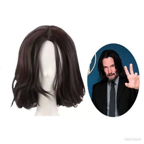 Quick Delivery Yyds John Wick Chapter John Wick Cosplay Wig Brown Black Short Curly Hair
