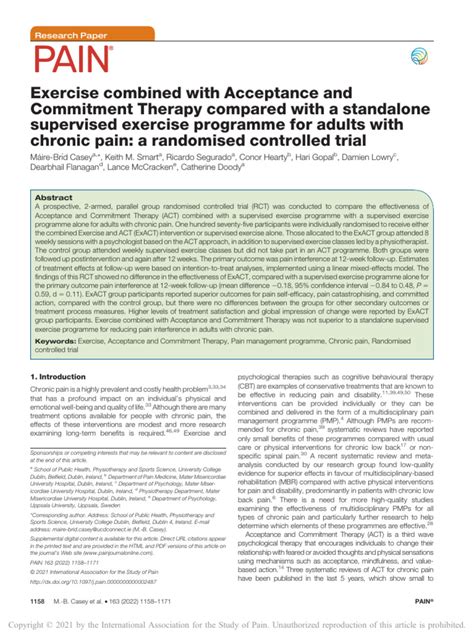 2021 Exercisecombinedwithacceptanceandcommitment Therapy Compared