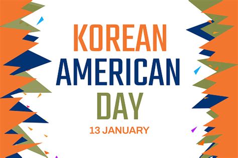 한국계 미국인의 날 타이포그래피와 함께 애국적인 파란색과 빨간색의 다양한 모양 디자인 벽지 개념에 대한 스톡 벡터 아트 및 기타 이미지 개념 공휴일 국가 관광명소