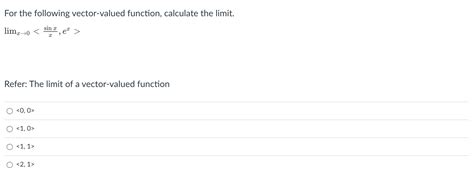 Solved For The Following Vector Valued Function Calculate