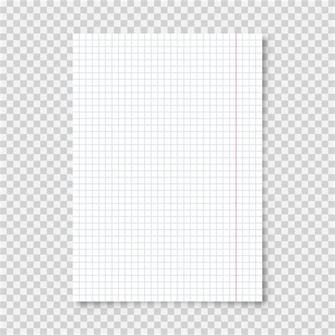 투명한 배경의 노트북 페이지 문서의 형식으로 현실적인 빈 라인 된 종이 시트 프리미엄 벡터