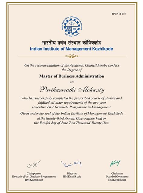 Parthasarathi M On Linkedin Leadership Innovation Convocation2021 Mba Iimkozhikode Iim