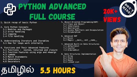 Pycodedigi On Linkedin Python Advanced Full Course In Tamil Full