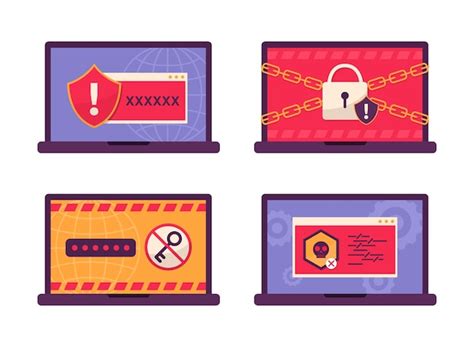 Premium Vector Laptops System Error Warning Virus Attacked For Cyber