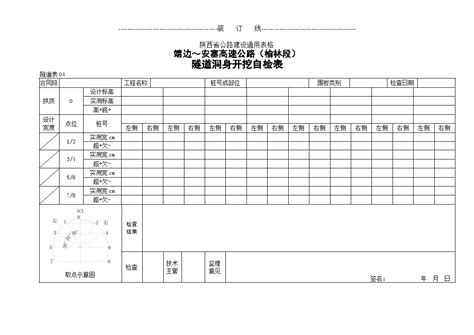 04 隧道洞身开挖自检表 建筑设计规范 土木在线