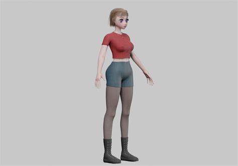 Basic Anime Girl V32633 3d Model By Nickianimations