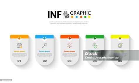 벡터 인포그래픽 형식 콘텐츠에 대한 5가지 옵션이 있는 비즈니스 개념 다이어그램 순서도 단계 부분 및 워크플로 차트 개념에 대한 스톡 사진 및 기타 이미지 Istock