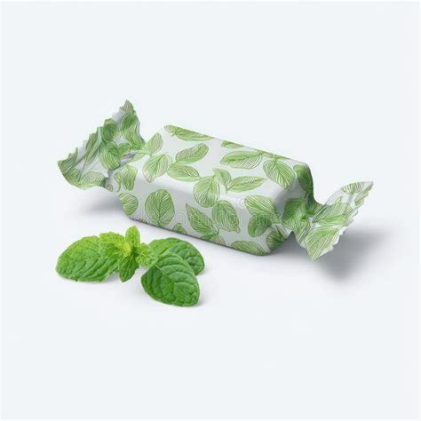 Mint Candy With Leaf Pattern On Wrapper Clean Fresh Look Stock Illustration Illustration Of