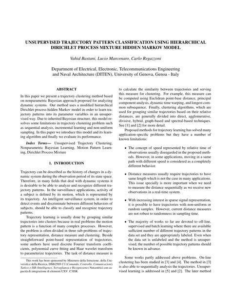 Pdf Unsupervised Trajectory Pattern Classification Using Hierarchical Dirichlet Process