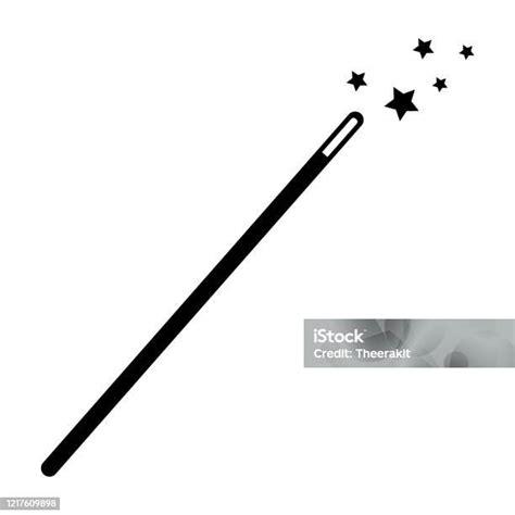 흰색 배경에 마법 지팡이 아이콘 플랫 스타일 웹 사이트 디자인 로고 응용 프로그램 Ui에 대한 요정 지팡이 아이콘 마법의 지팡이 기호 마법의 지팡이 기호 개념에 대한 스톡