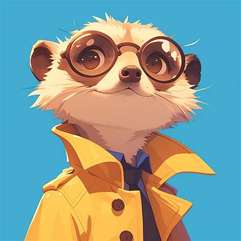 Premium Vector An Agile Meerkat Reporter Cartoon Style