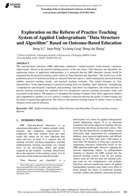 Pdf Exploration On The Reform Of Practice Teaching System Of Applied