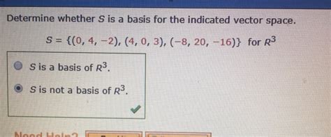 Solved Determine Whether S Is A Basis For The Indicated Chegg Com