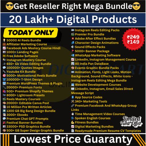 Mega Digital Bundle With Reseller Rights Digitalkart Co In
