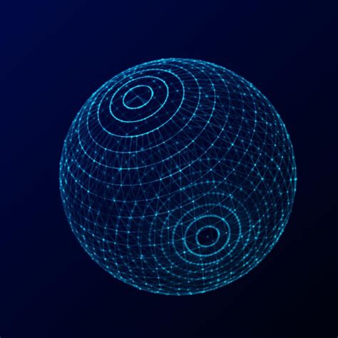 Premium Photo Futuristic Blue Sphere Of Particles And Lines Network