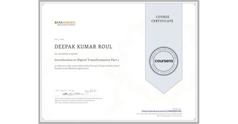 deepak kumar roul on linkedin completion certificate for introduction to digital transformation