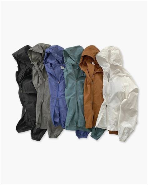 Unisex 추 천 남녀공용 오버핏 하이 바스락 캐주얼 스포티 장마 간절기 여름 아우터 얇은 후드 바람막이 6col