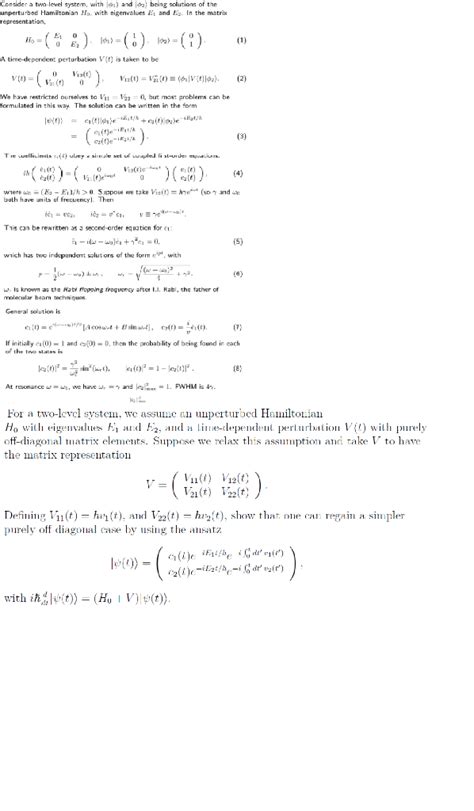 Solved Consider A Two Level System With And Being Chegg