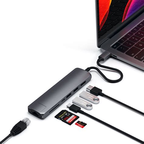 Usb C Slim Multi Port With Ethernet Adapter Satechi Apple And Pc Accessories