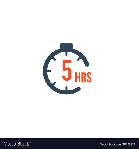 5 Hours Round Timer Or Countdown Timer Icon Vector Image
